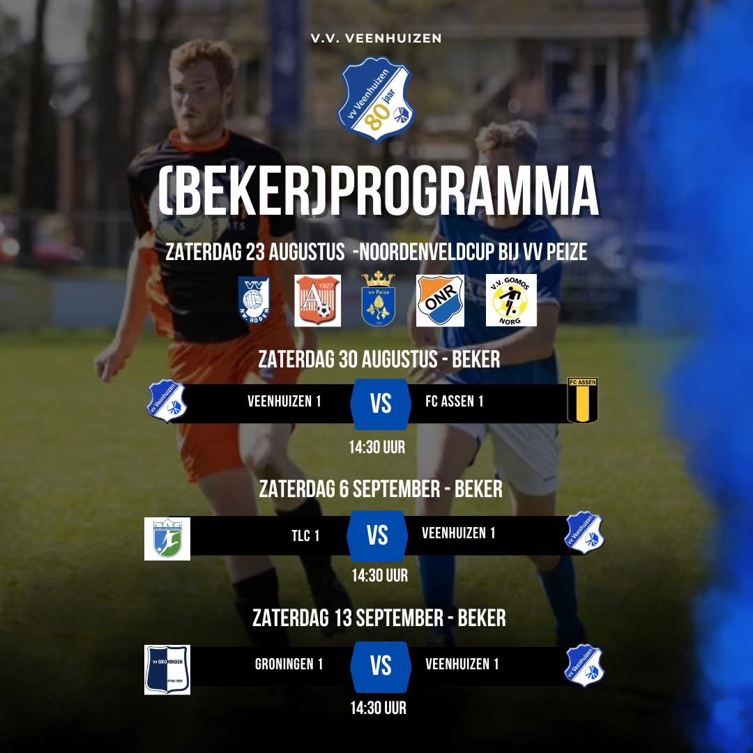 Programma voorbereiding 1e elftal | vv Veenhuizen